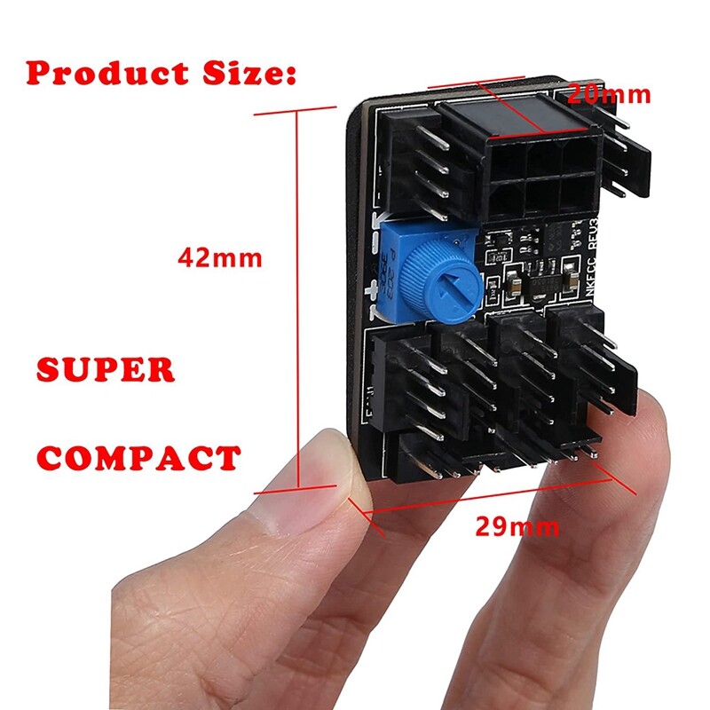 3-Pin 4-Pin Fan Adapter PWM PC Case Cooling Fan Hub 8-Way Splitter 12V ...