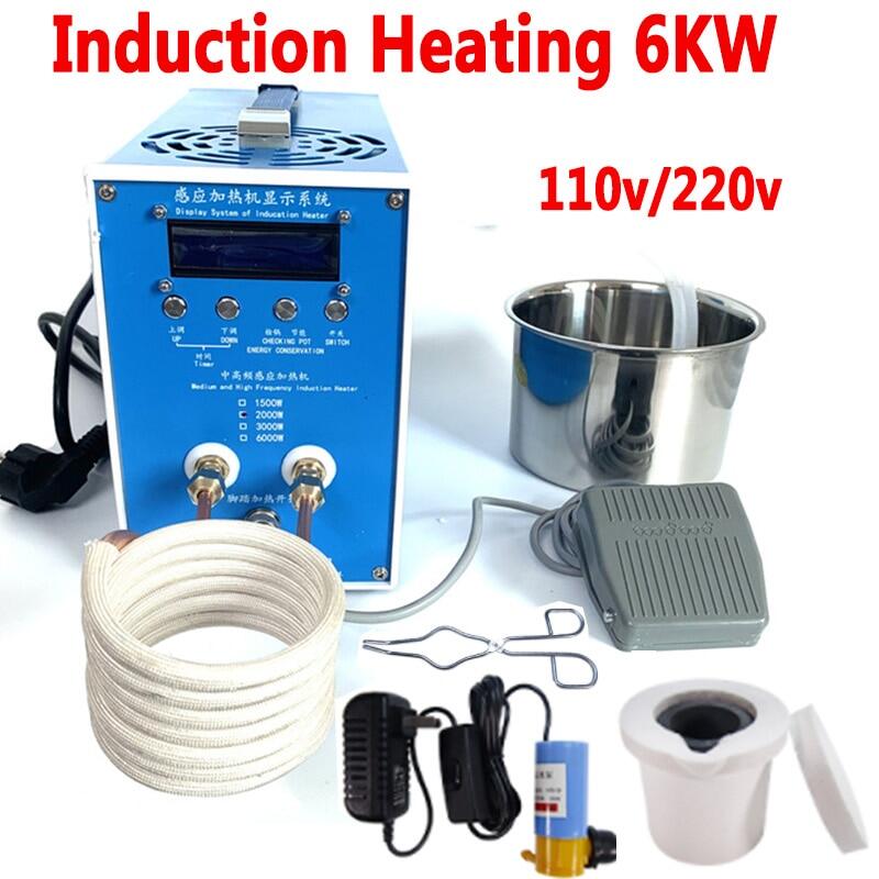 6KW Induction Heater Induction Heating Machine 220V Metal Smelting ...