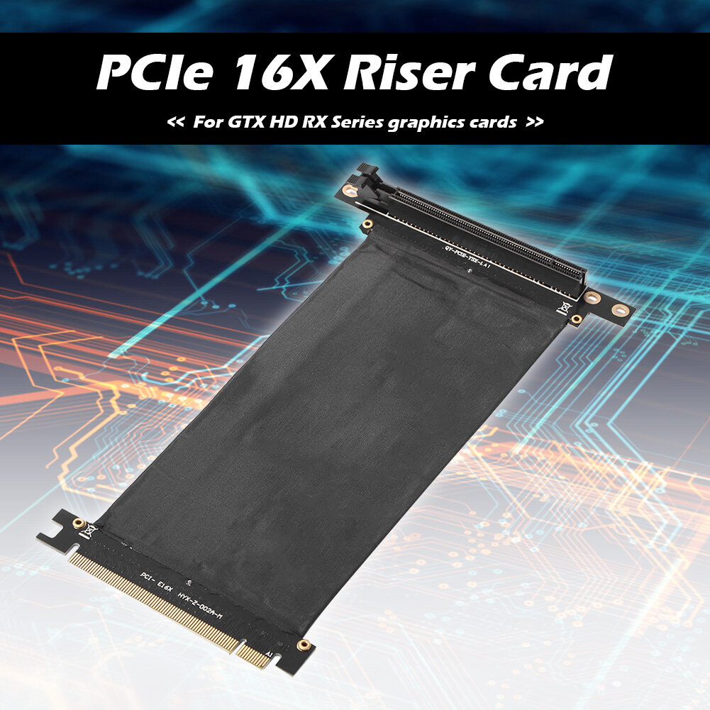 PCIe 3.0 16X สายพ่วง90องศา PCI-E 16X To 16X ยืดหยุ่น Riser Card ...