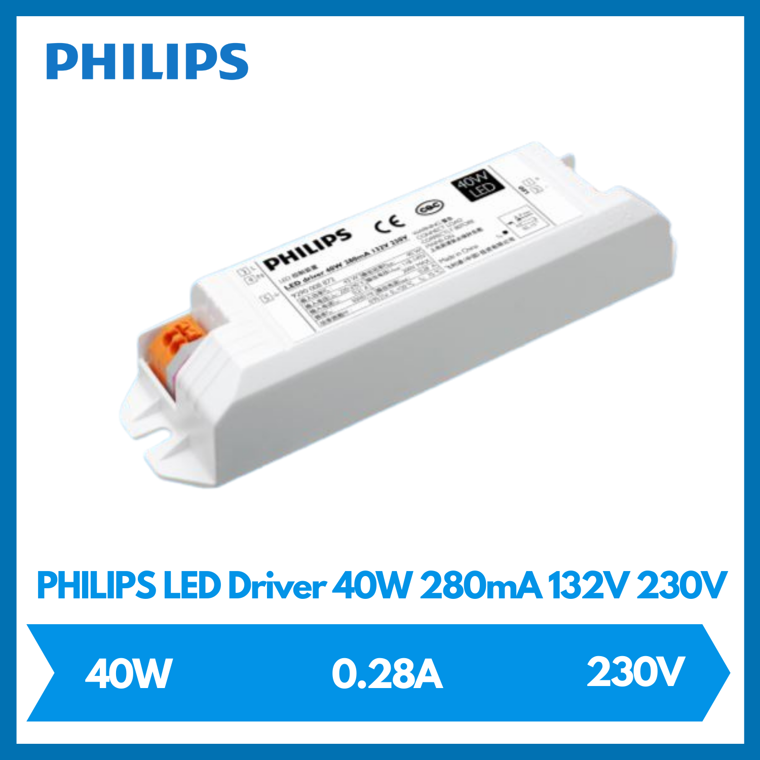 PHILIPS CertaDrive LED Driver 40W 280mA 132V 230V | Lazada