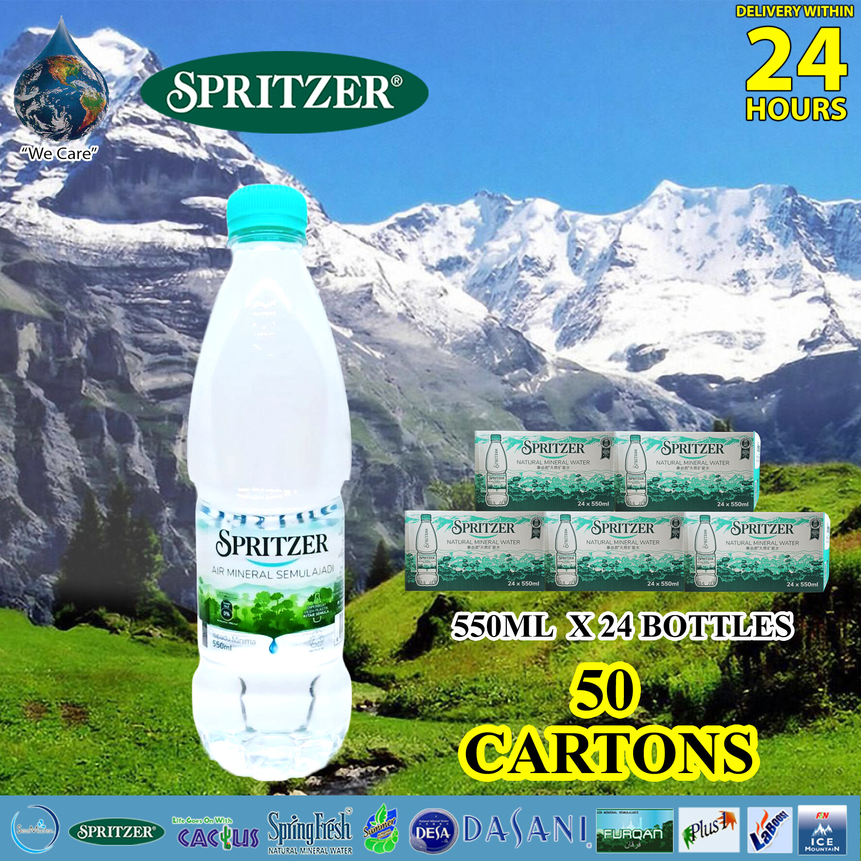 SPRITZER Mineral Water (550ml x 24 Bottles x 50 Cartons) | Lazada