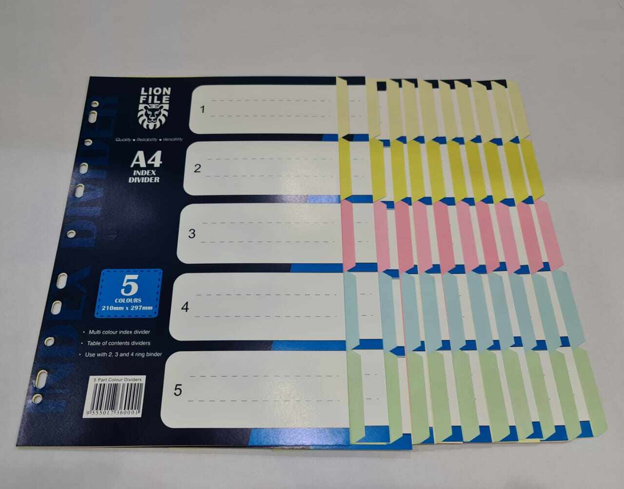 Paper Index Divider 5 Colour (10sets/pkt) | Lazada