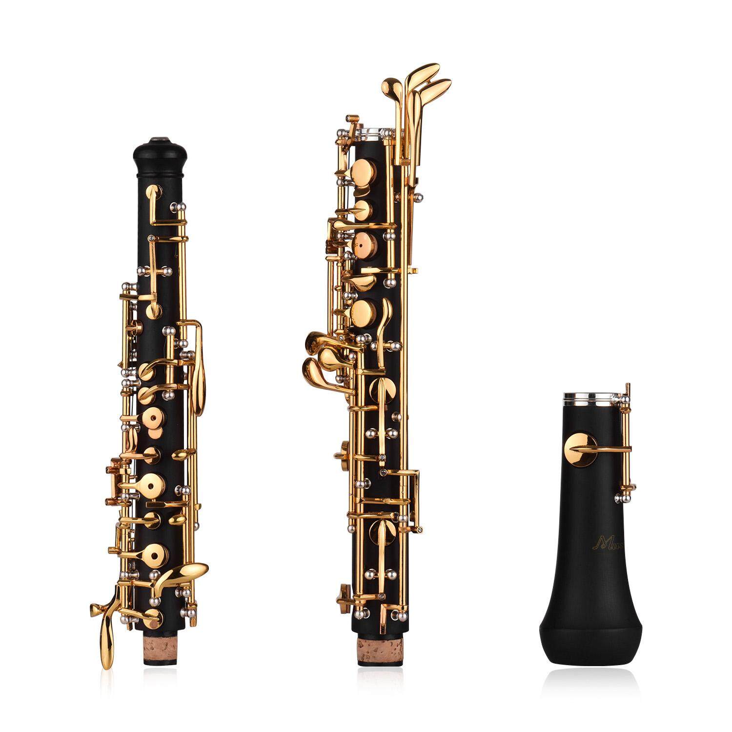 Muslady Professional Oboe C Key Semi-automatic Style Pure Gold Plated Keys Woodwind Instrument ...