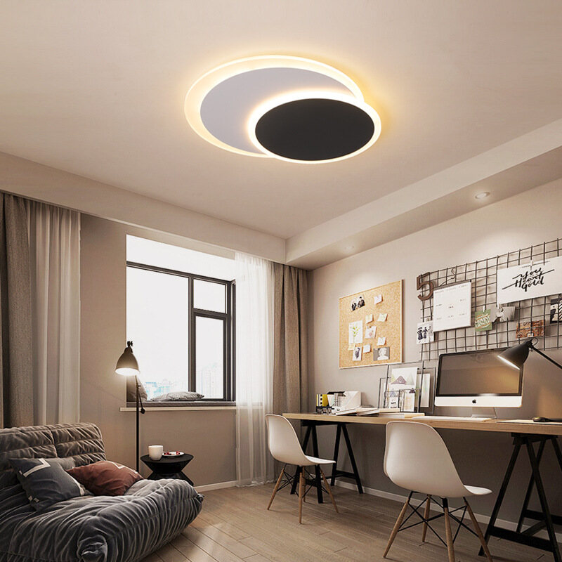 YONUO อะคริลิค Led โคมไฟติดเพดาน Nordic สไตล์โมเดิร์นห้องนั่งเล่นห้องนอน Study โคมไฟติดเพดานตก ...