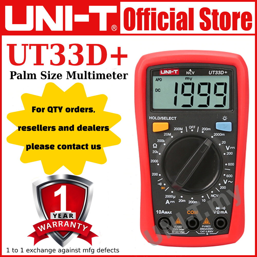 UNI-T UT33D+ UT33A+ UT33B+ UT33C+ Palm Size Multimeter | Lazada