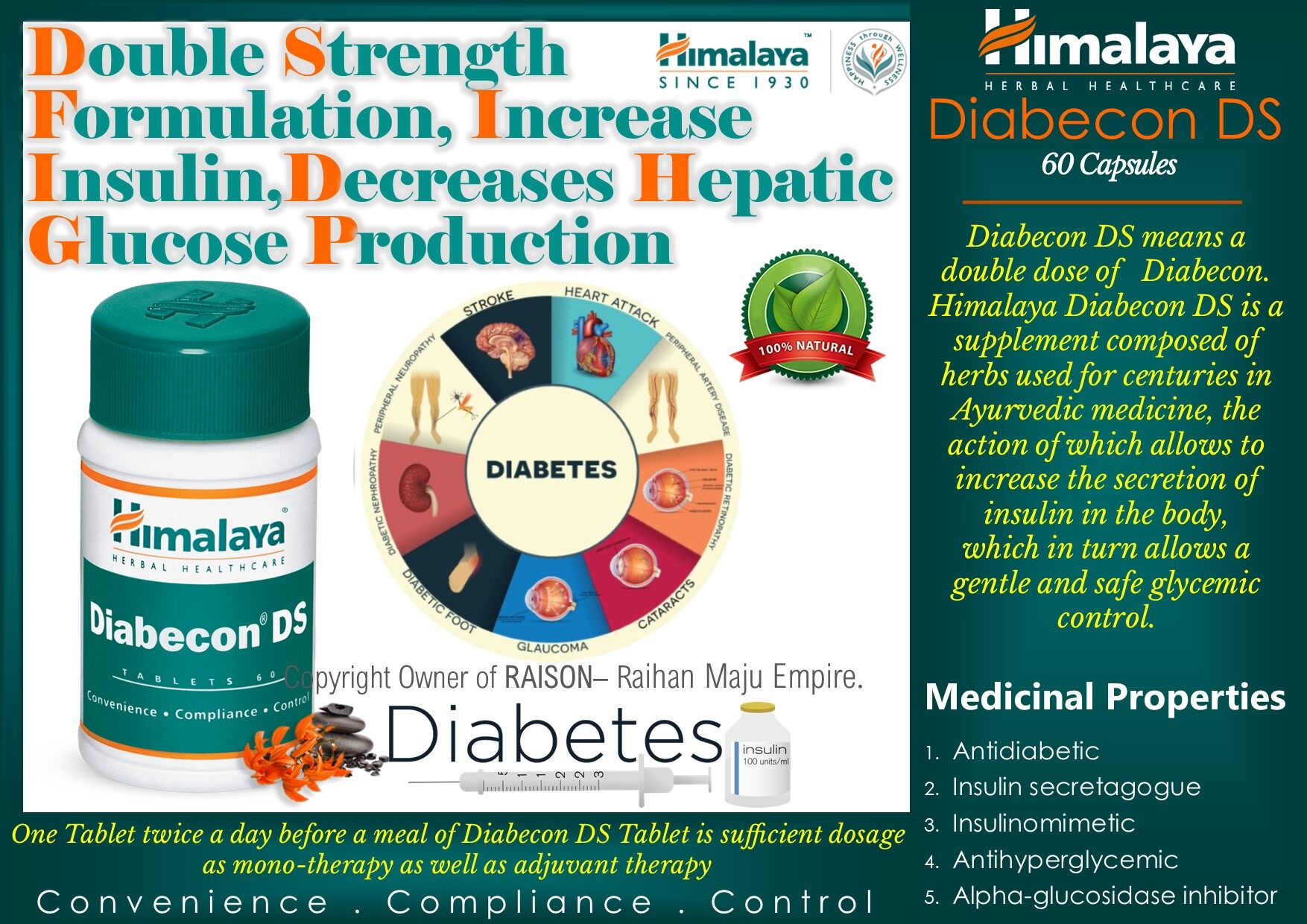 Sugar Defense Himalaya Diabecon DS - Blood Sugar Support Supplement ...