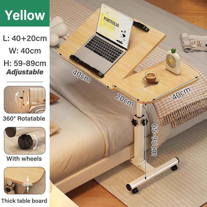 BMZAR Adjustable Bedside Laptop Table Sofa Side Table With Wheels ...