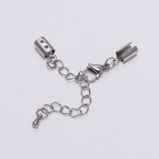 5pcs lot 1 2 3 4 5mm Stainless Steel Cord Clips End Caps With Lobster 5pcs lot 1 2 3 4 5mm Stainless Steel Cord Clips End Caps With Lobster