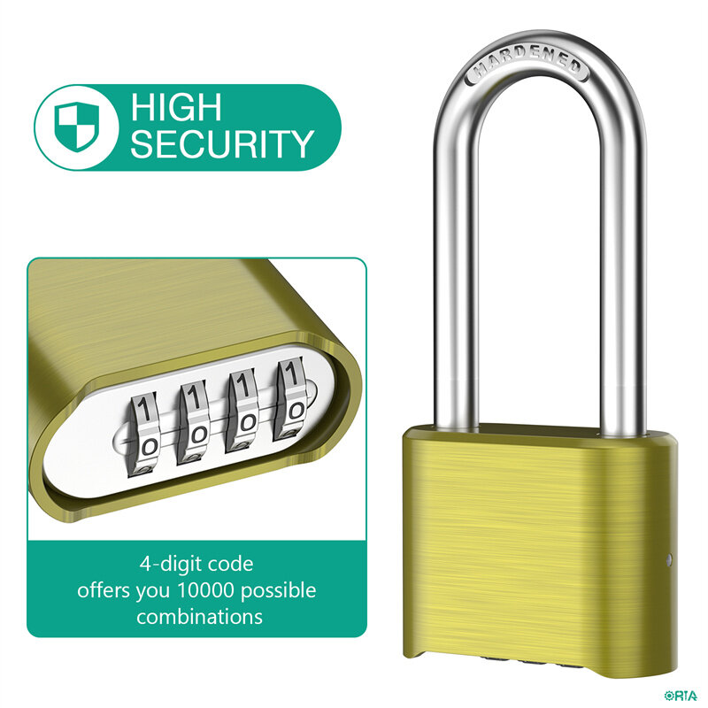 ORIA Heavy Duty Combination Padlock Outdoor 4 Digit Code Lock ...