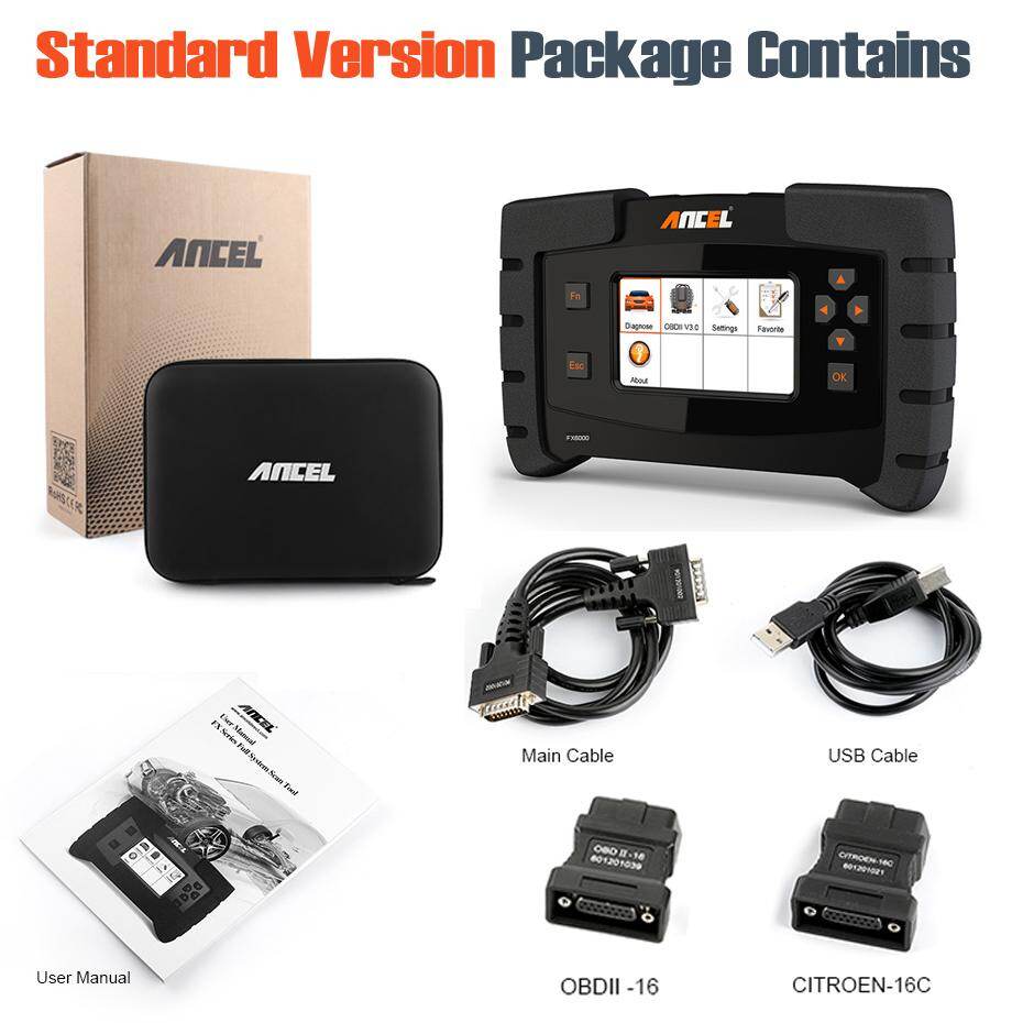 Ancel FX6000 OBD2สแกนเนอร์เต็มระบบอัตโนมัติวินิจฉัยเครื่องมือสแกนที่มี ...