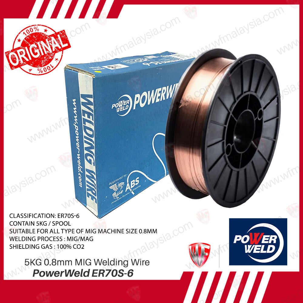 PowerWeld / AuWeld MIG CO2 Gas 0.8mm Welding Wire 5kg MIG Wire ER70S-6 | Lazada