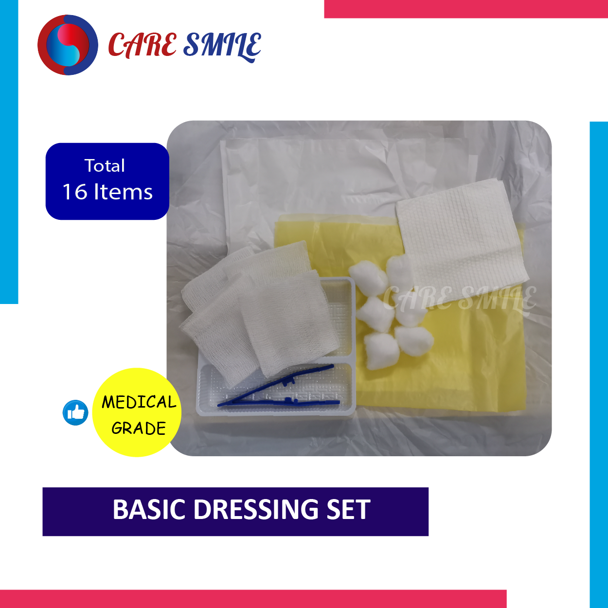 MEDICAL DRESSING SET Sterile Disposable Medical Grade 16 Items Wound ...