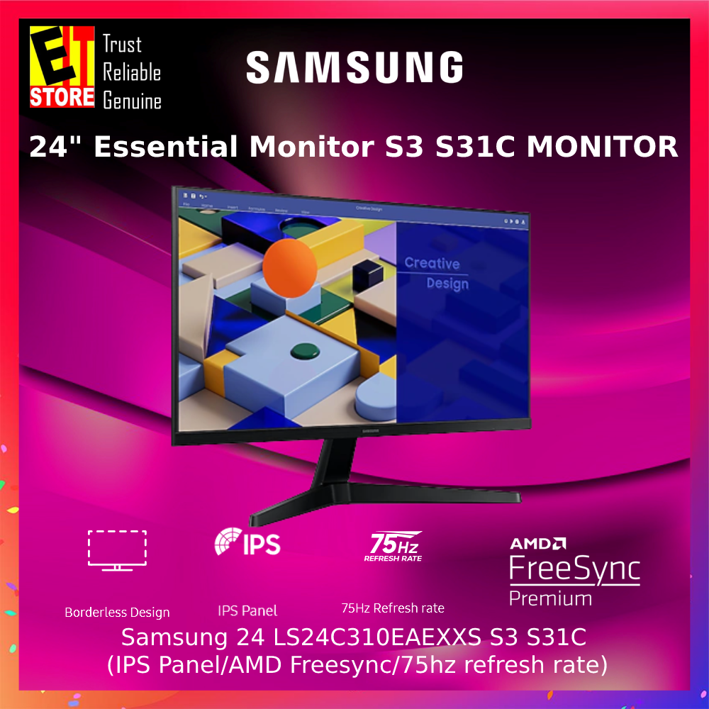 SAMSUNG MONITOR 24in / SAMSUNG 27in IPS FHD 75HZ 5ms, FLICKER FREE EYE ...
