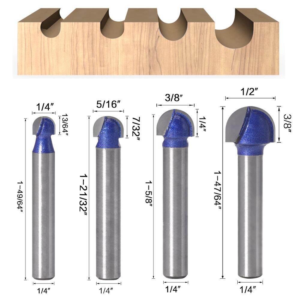 1PC 1/4 6.35MM Shank Milling Cutter ไม้แกะสลักจมูก Router Bits Mill ...