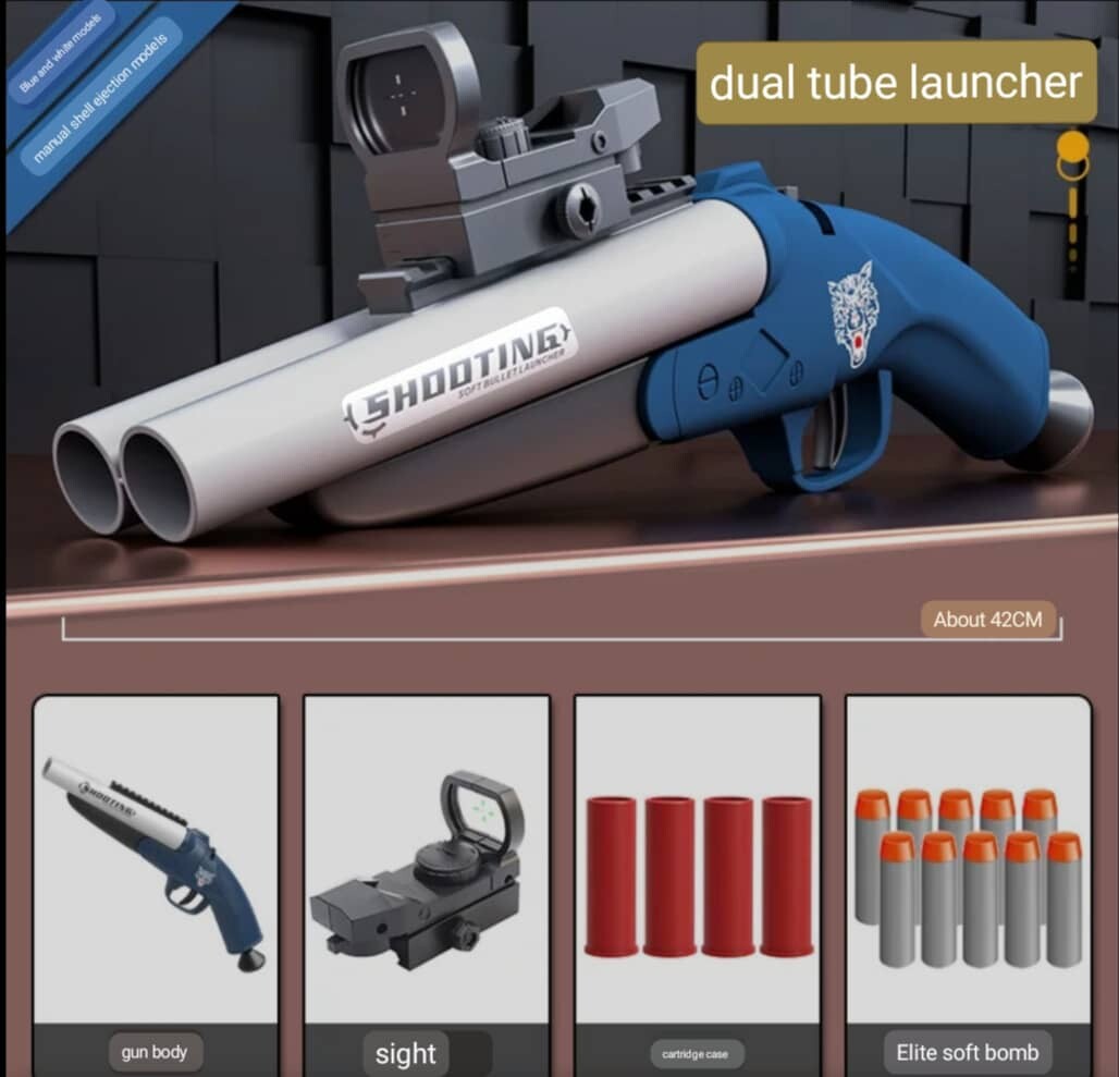 Double-tube sprayer shell ejection soft bullet gun S686 shotgun male ...