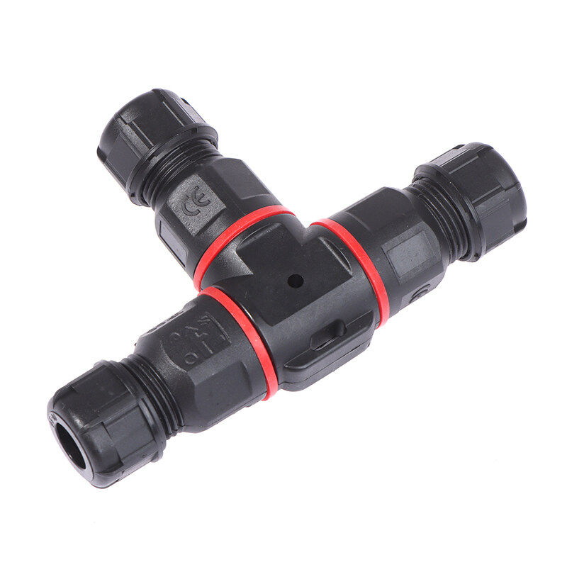 IP68 Waterproof connector T Shape 3 Pin 250V 24A Cable Wire Gland ...
