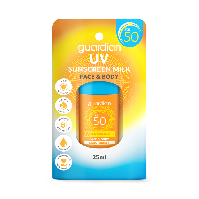 Guardian Face & Body Uv Sunscreen Milk SPF50 (25ml / 45ml) | Lazada