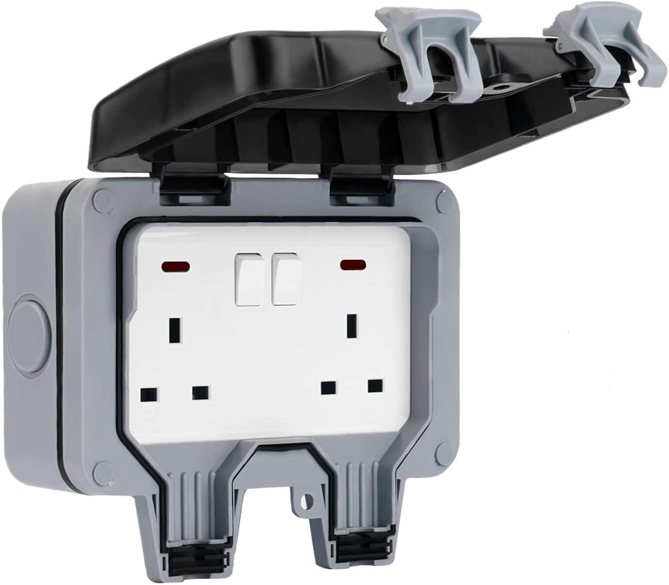 Retouch Outdoor IP66 Switched Socket Covers Weatherproof 13A Single ...