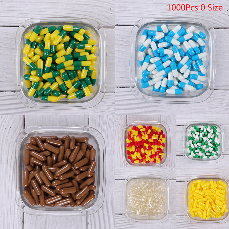 【Flash Sale】1000Pcs Empty Hard Vacant Gelatin Capsule Size 0# Gel ...