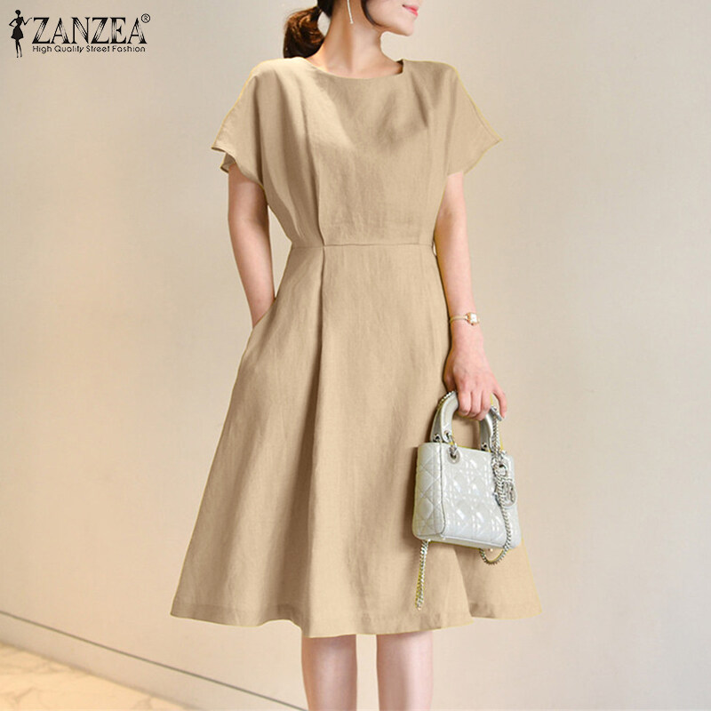 [freeshipping] Esolo Zanzea Korean Style Women Crew Neck Shirt Dress