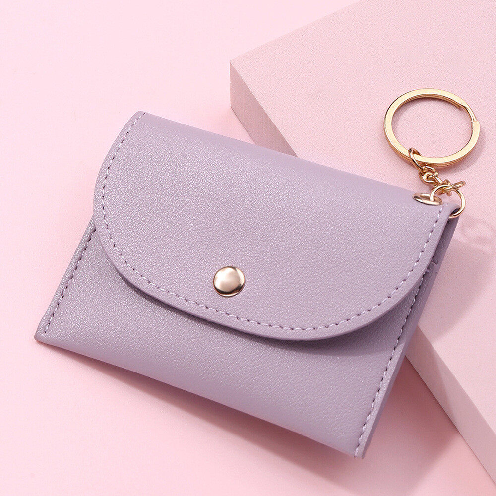 Purses Wallets Keychain Pouch Mini Wallet PU Leather Fashion Women ...