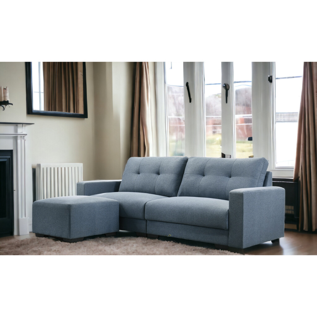 TOMO Fabric Sofa 4 Seater Sofa With Stool L Shape Sofa L Shape Sofa ...