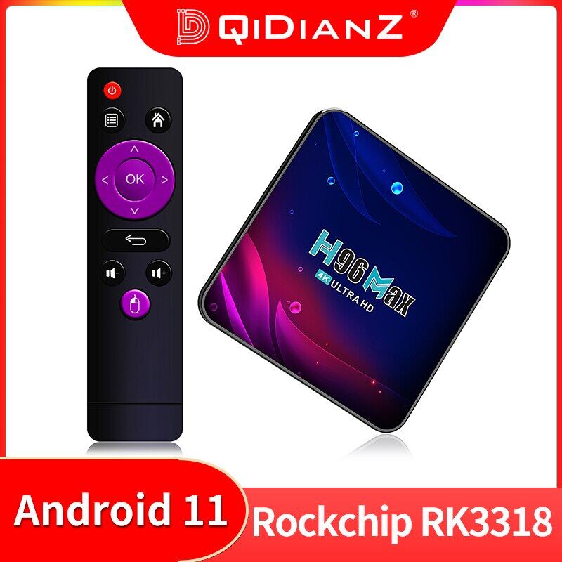 กล่องสมาร์ททีวีแอนดรอยด์11 H96 V11สูงสุด RK3318 Quad-Core 4K 1080P ...