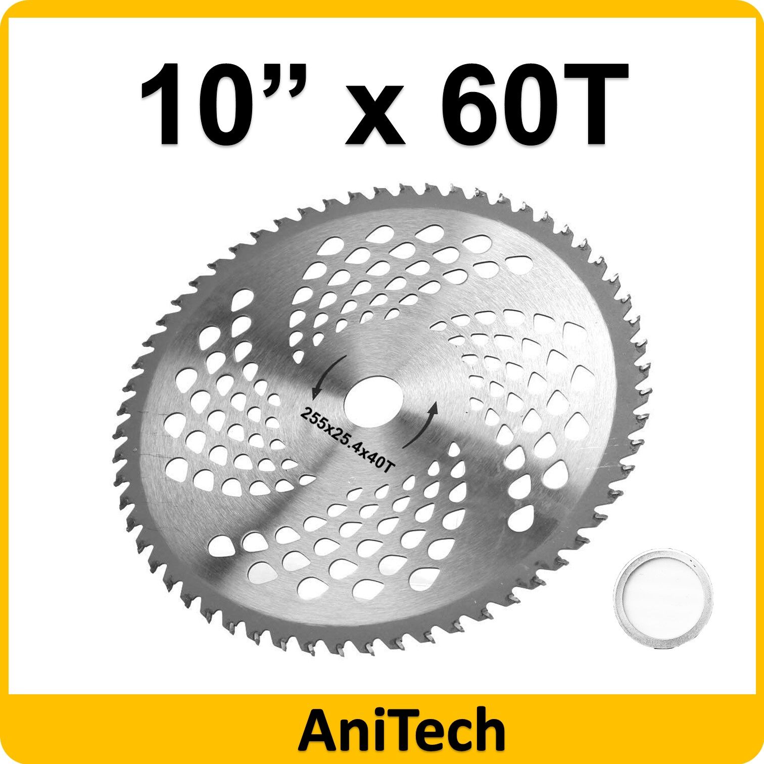 Grass Cutter Blade (10" X 40T/60T) M/STEEL Cutter Blade Mata mesin ...