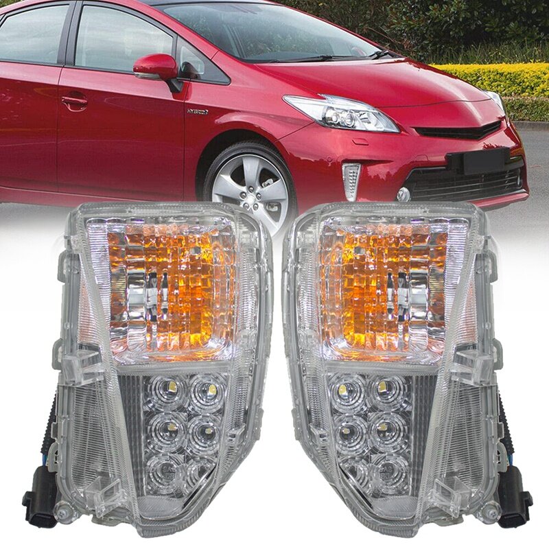Car Smoked Switchback Amber LED Front Turn Signal Lamp White DRL ...