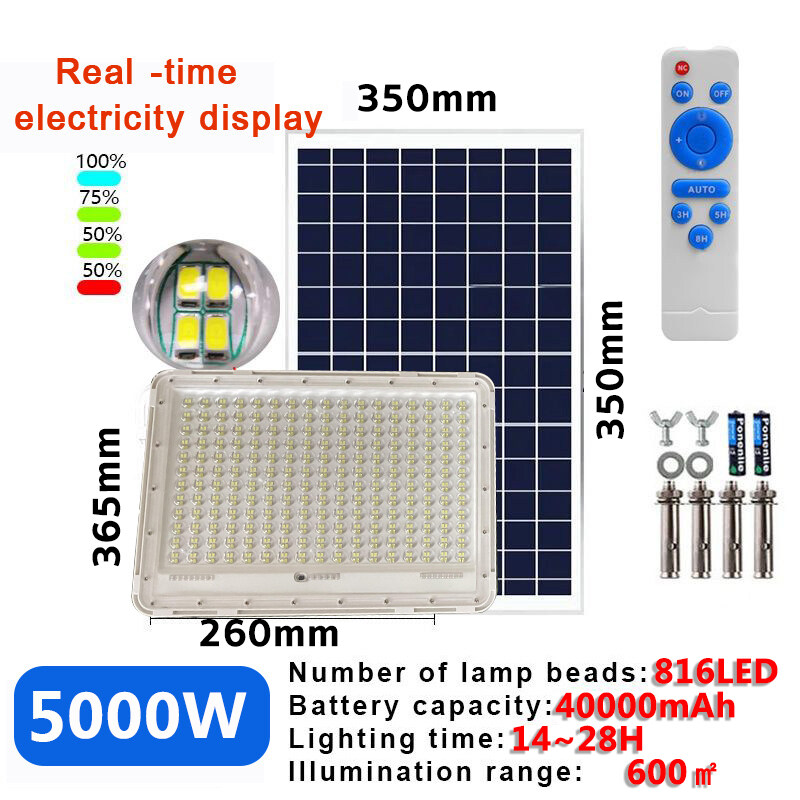 (Warranty)5000W solar outdoor light IP67 Waterproof High Brightness ...
