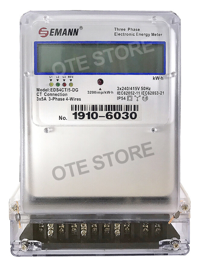EMANN EDS4CT/-DG 3X/5A 3 PHASE 4 WIRE DIGITAL CT KWH KILO WATT HOUR ...