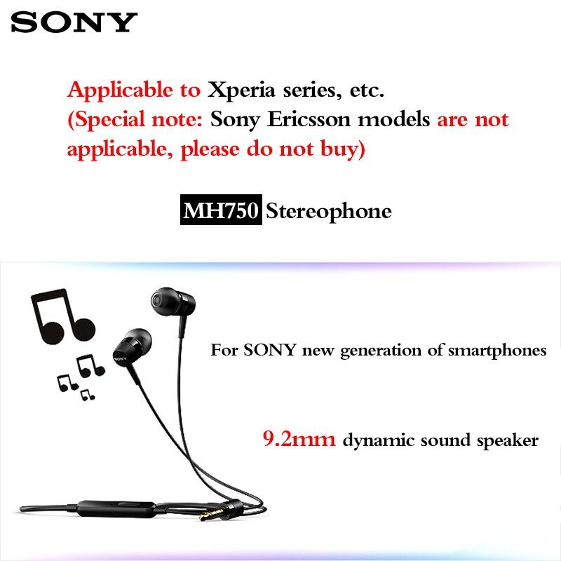 【Shipping in 24 hours】100% Original Sony MH750 in Ear earphone BASS ...