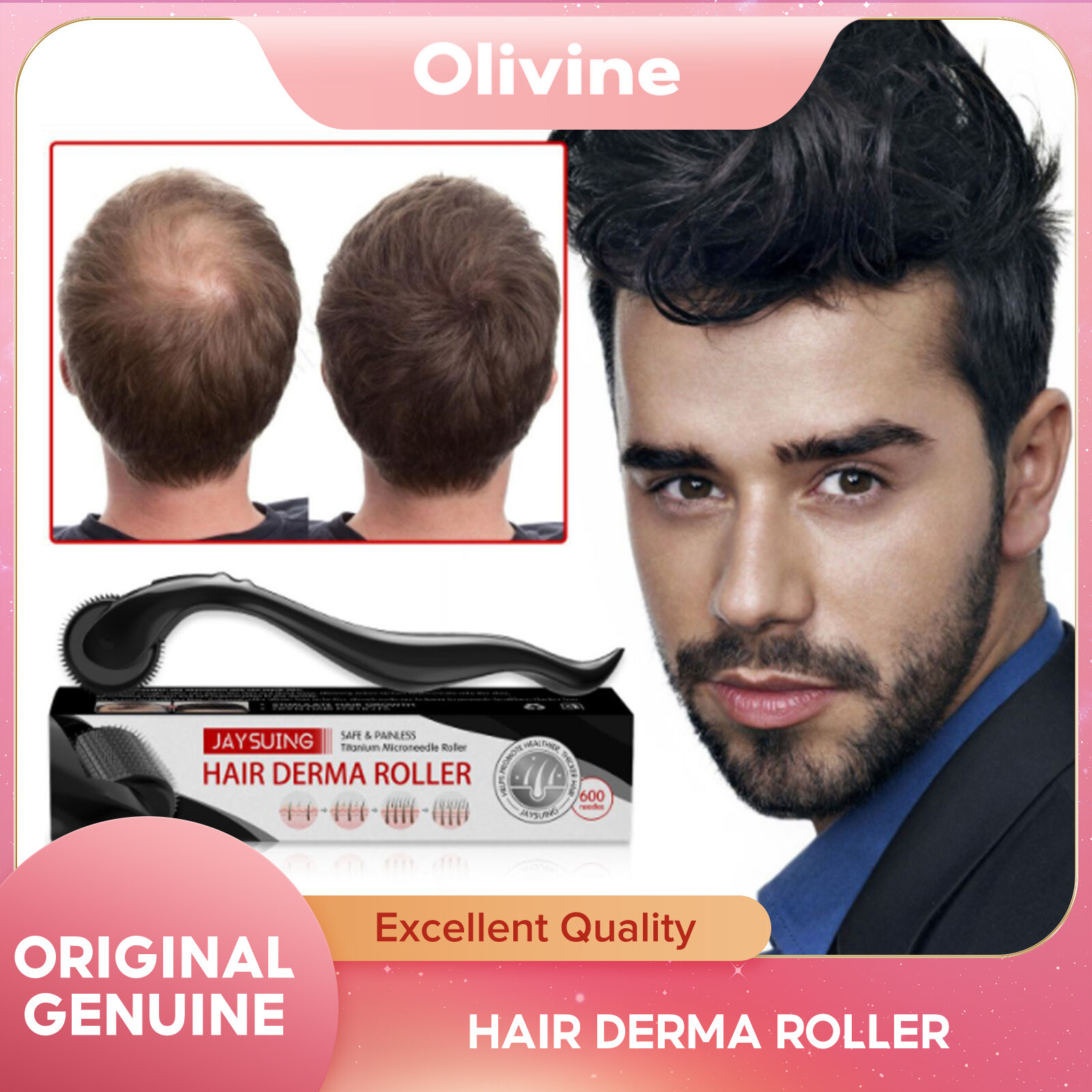 Jaysuing Hair Derma Roller Hair Regrowth Beard Growth Regrowth Anti ...