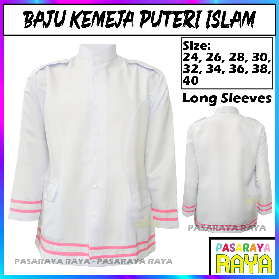 BAJU KEMEJA LENGAN PANJANG PUTERI ISLAM BLOUSE UNIFORM SERAGAM MATARI ...