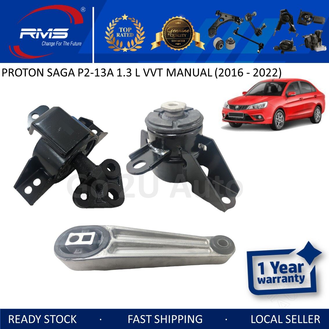 RIMS BRAND ENGINE MOUNTING 1 SET 3PCS -PROTON SAGA NEW VVT P2-13A ...