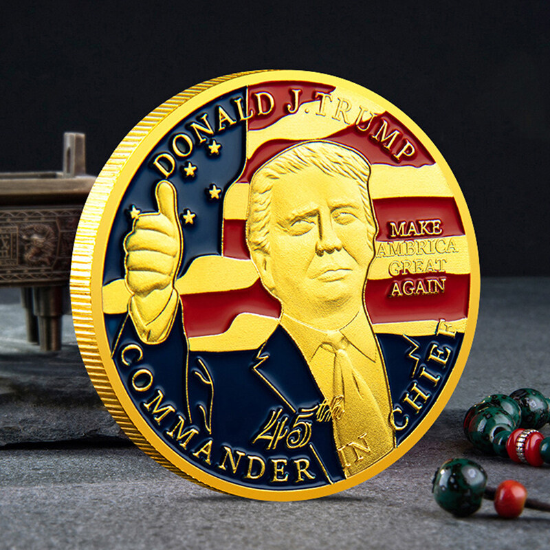 WXGR 45th Trump Gold Silver Plated Commemorative Collectibles Challenge ...