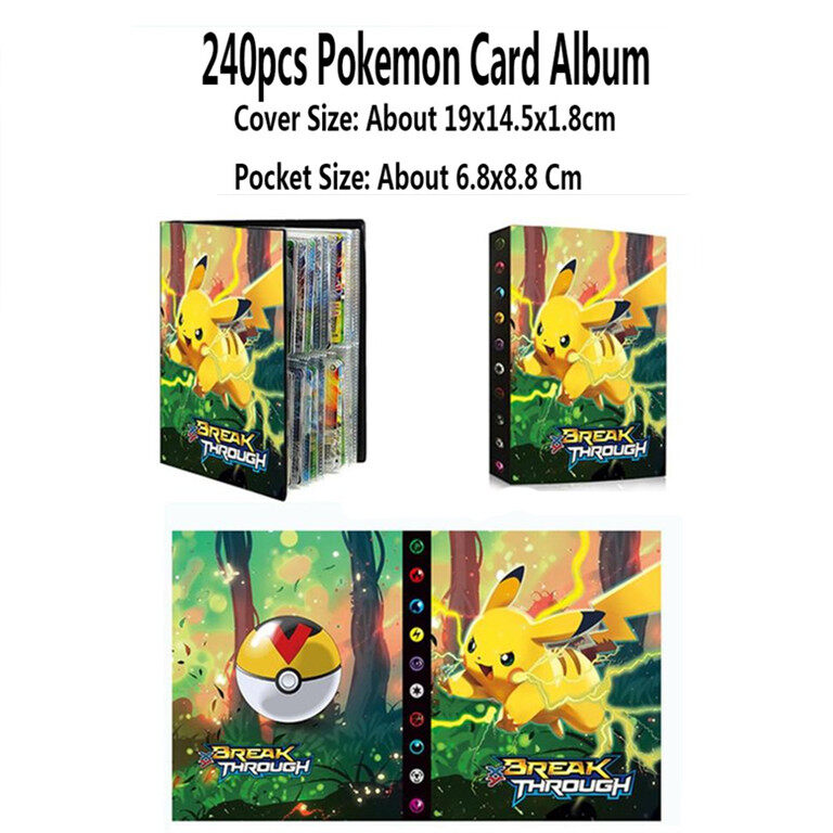 240pcs Models Pocket Album Pokemon Map Binder Folder List Cartoon Anime ...