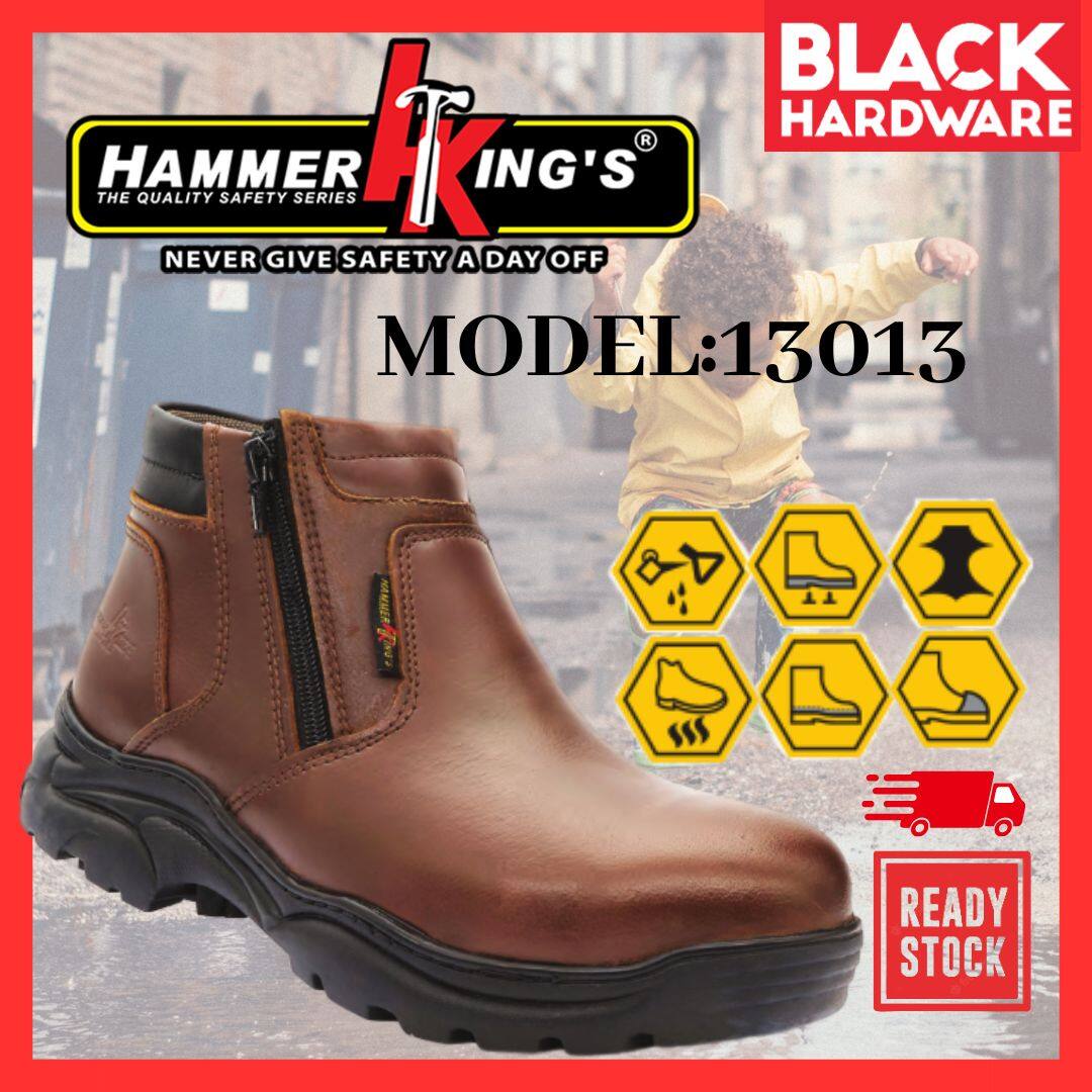 Black Hardware 13013 Steel Toe Anti Slip Safety Shoes HAMMER KING High ...