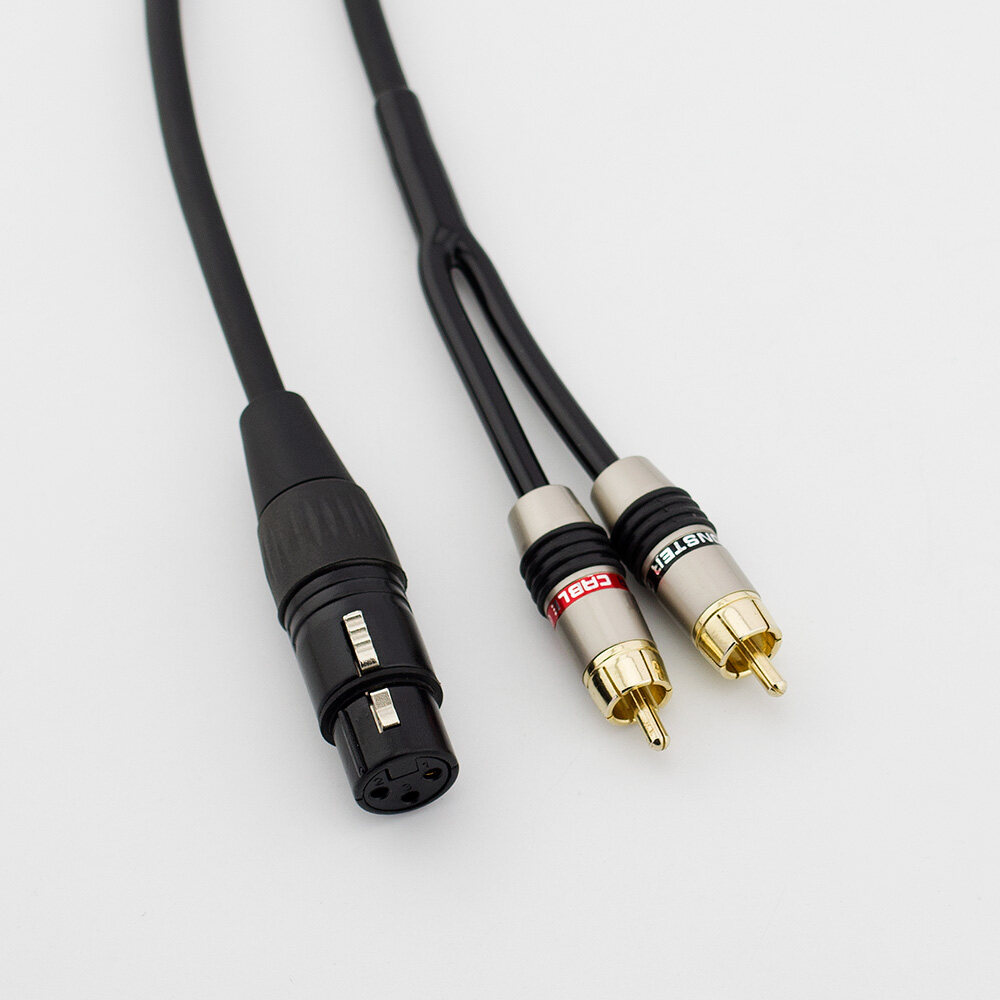 hifi XLR to Dual RCA Audio Cable 2 RCA Male to XLR 3 Pin Female Cannon ...