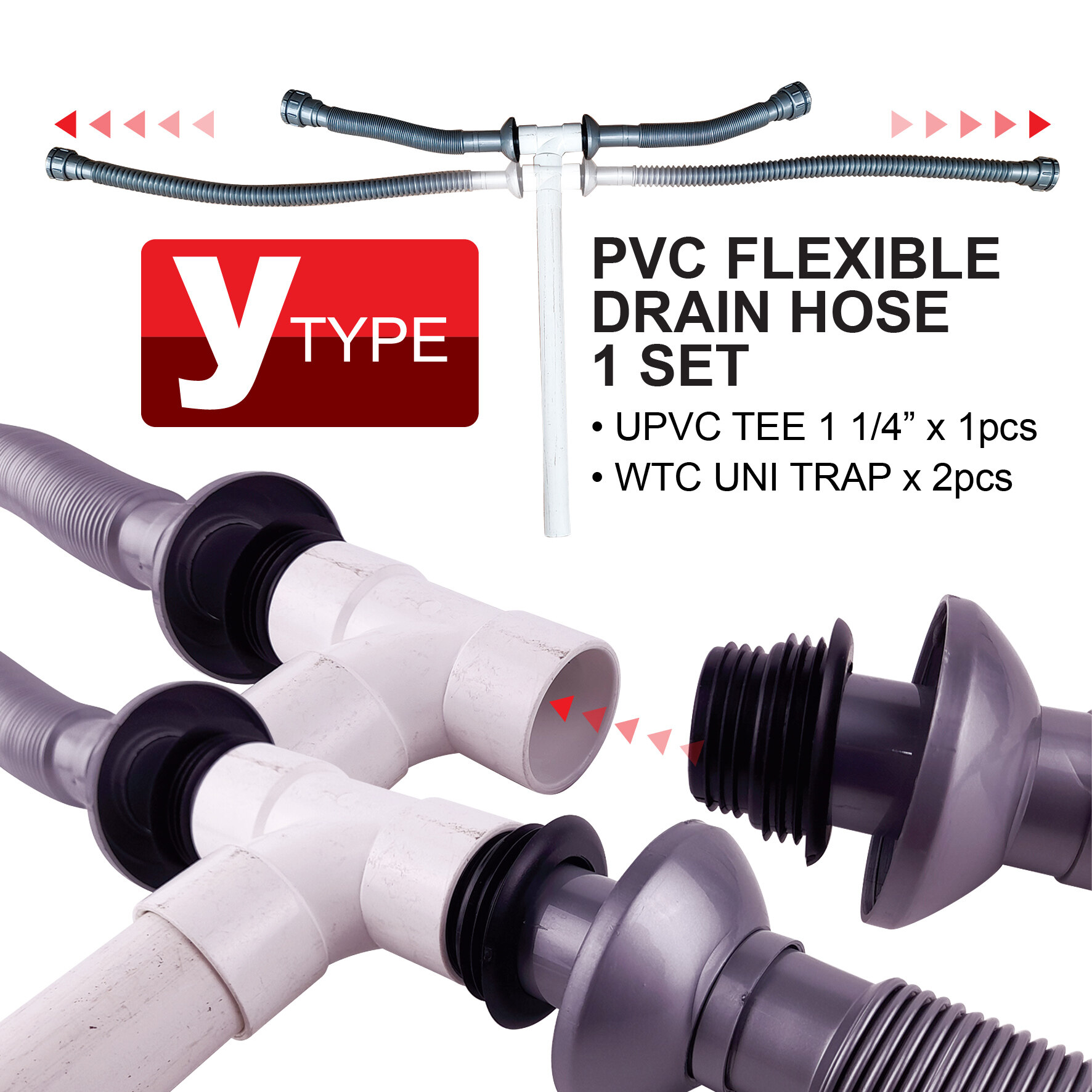 2IN1 PVC FLEXIBLE UNI TRAP FOR BASIN & SINK | Lazada
