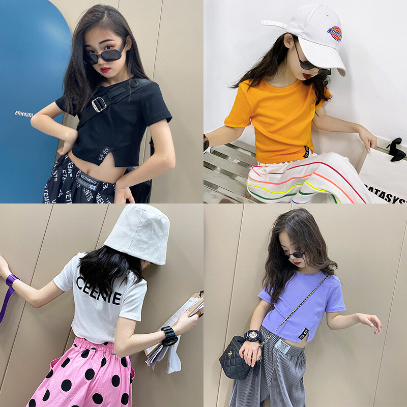 IP Girls 'แยกเสื้อยืดกลางและใหญ่เด็กจดหมายพิมพ์พืชอเนกประสงค์ | Lazada ...