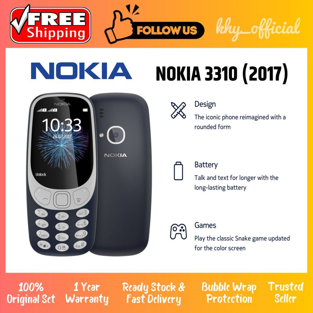 New Nokia 3310 Keypad Features Phone [ 2.4" inches Display ] | Lazada