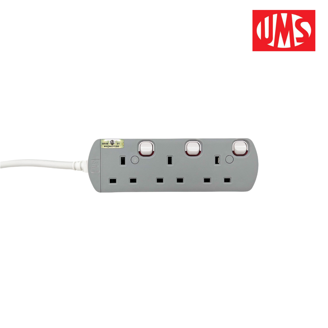 UMS 13A 2 Yard Power Extension Socket Outlet with Neon Light ( 2G / 3G ...