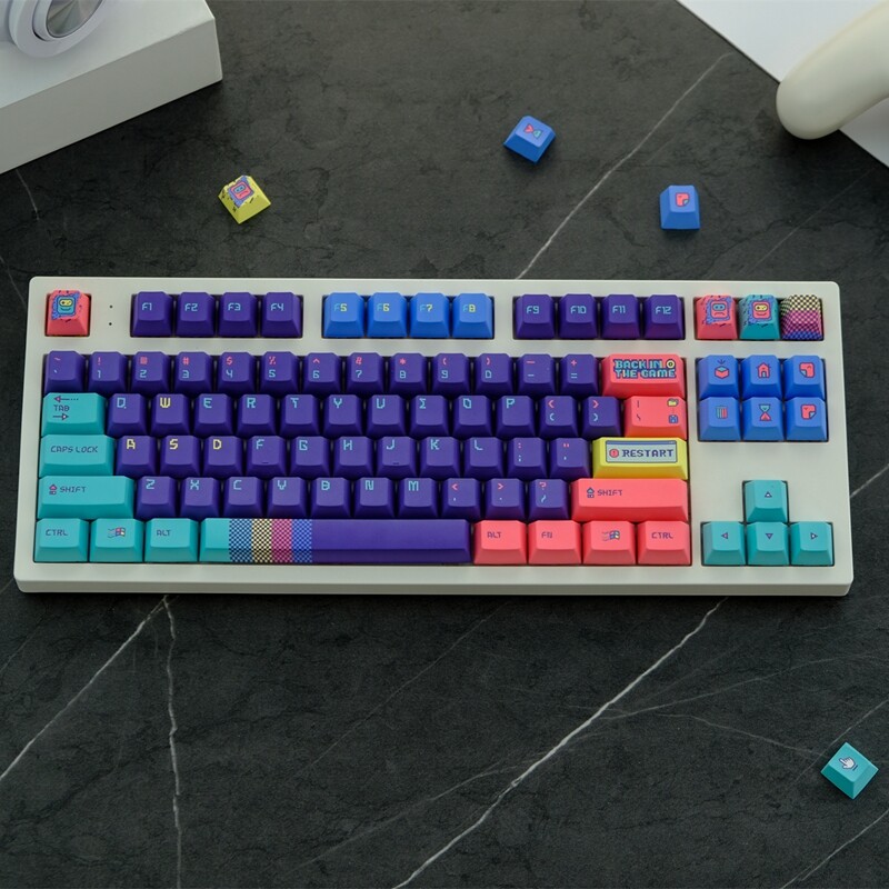 【Keycap Only】Back in the game Keycaps 129 Keys Cherry Profile PBT Five ...