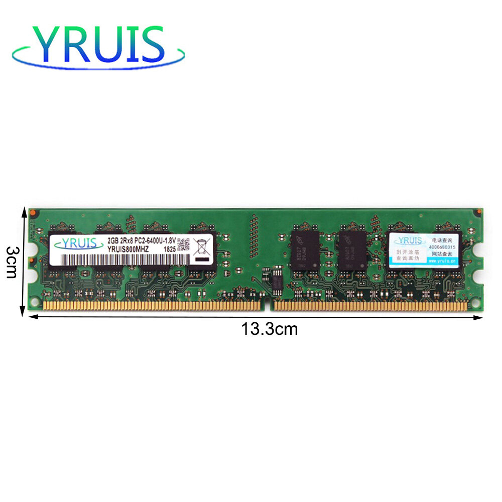 YRUIS Ram DDR2 2G 667/800MHz เดสก์ท็อปหน่วยความจำอะแดปเตอร์240Pin 1.8V ...