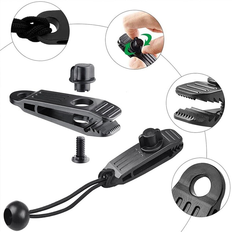 12PCS Tarpaulin Tent Clip Tent Fixed Plastic Clip Buckle Eyelet Clip ...