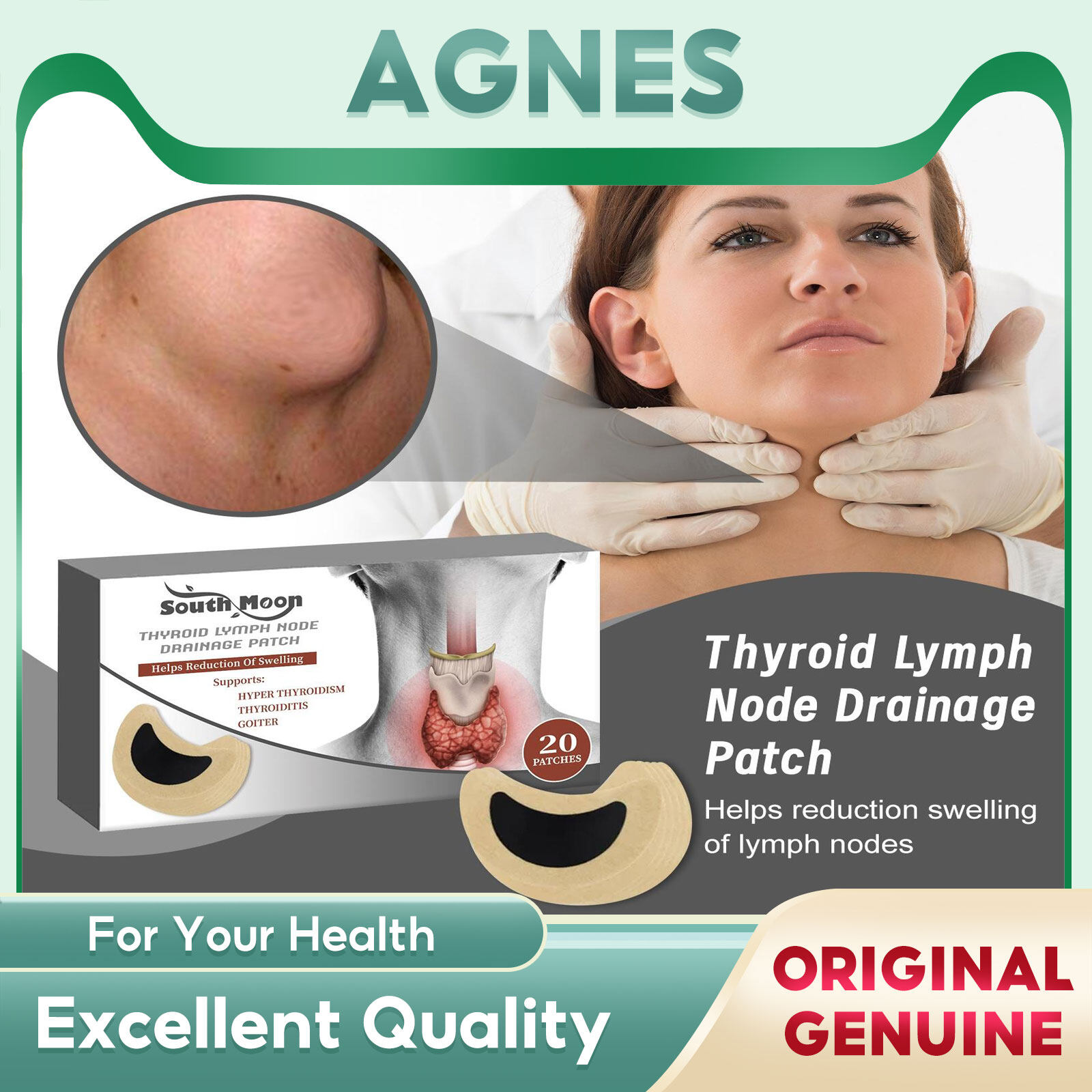 South Moon Lymph Nodes Patch Thyroid Lymphatic Patch Reduce Cysts Eliminate Nodules Accelerate ...