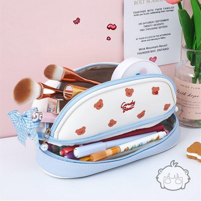 Cherry PU Cute Pencil Case School Stationery Storage Bag Leather ...