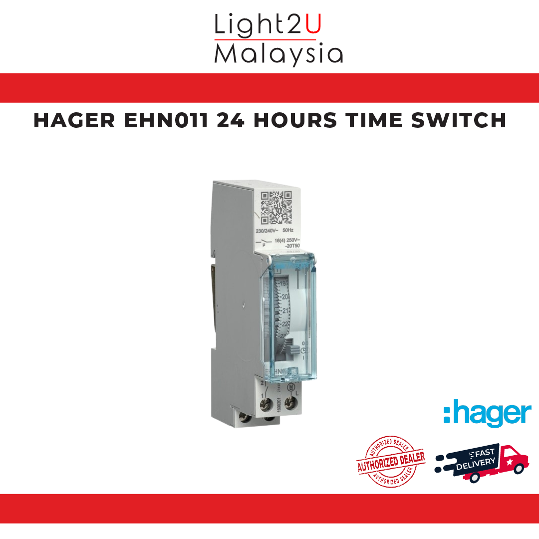 [Sirim Approved] Hager EHN011 24HR Time Switch || Timer Switch | Lazada