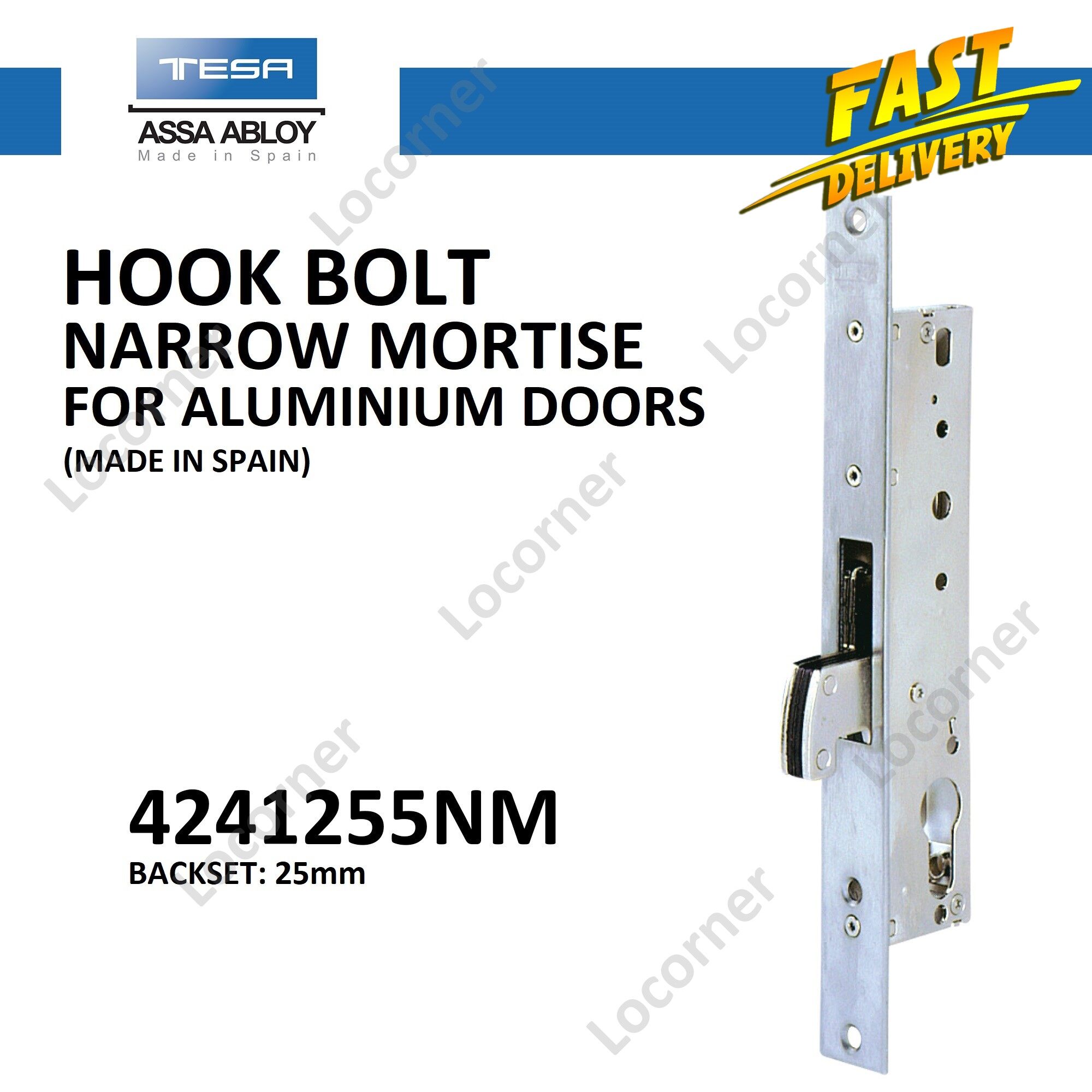 TESA (ASSA ABLOY) Narrow Mortise For Aluminium/ Grill Door HOOK BOLT ...